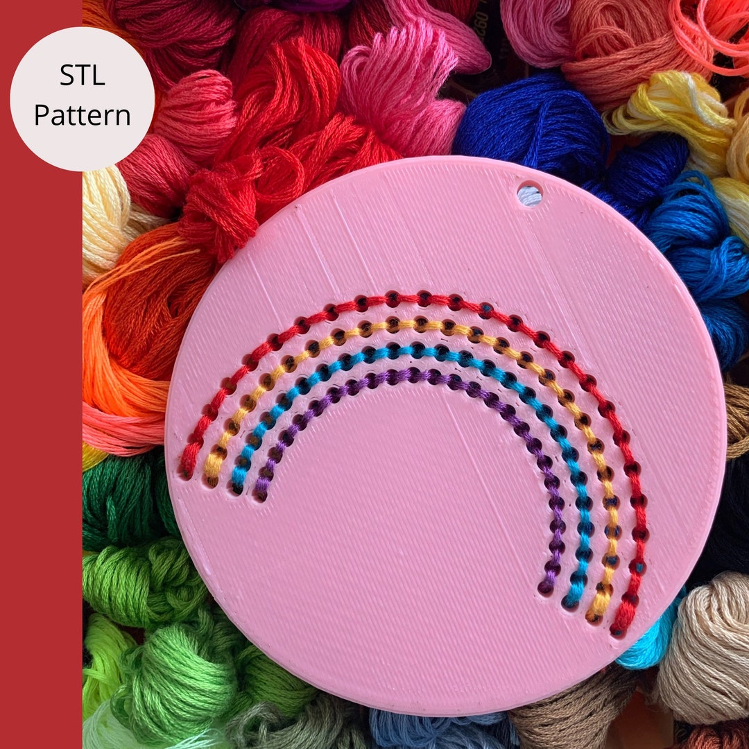 3D Printing Meets Embroidery STL Pattern: Rainbow || 3D Printing File ...