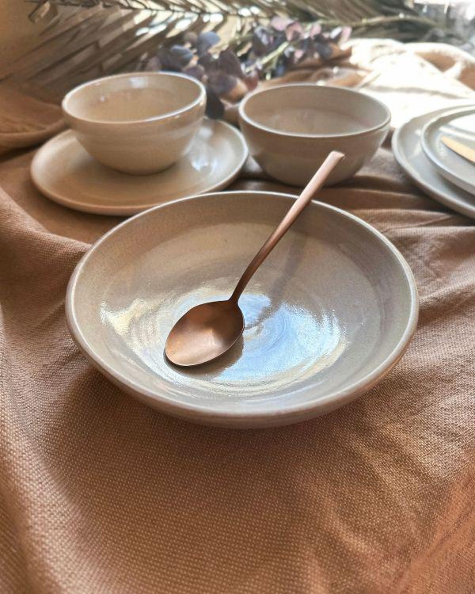 Beige & Pearly White Dinner Set | Handmade Ceramics | Artisan Handmade ...