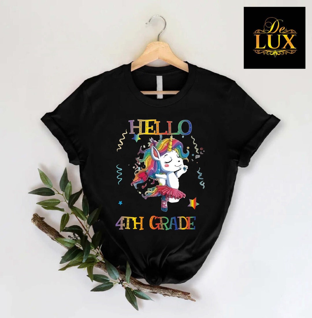 Unicorn Fourth Grade Girl Shirt, 4th Grade Teacher Tshirt,1st Day of ...