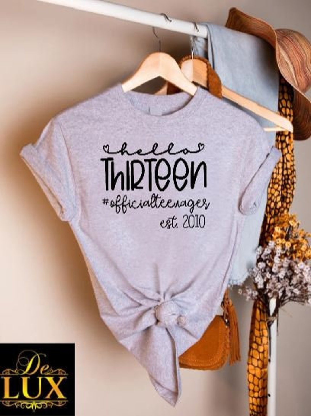 13th Birthday Tshirt, 13th Birthday Gift, Hello Thirteen Tshirt ...
