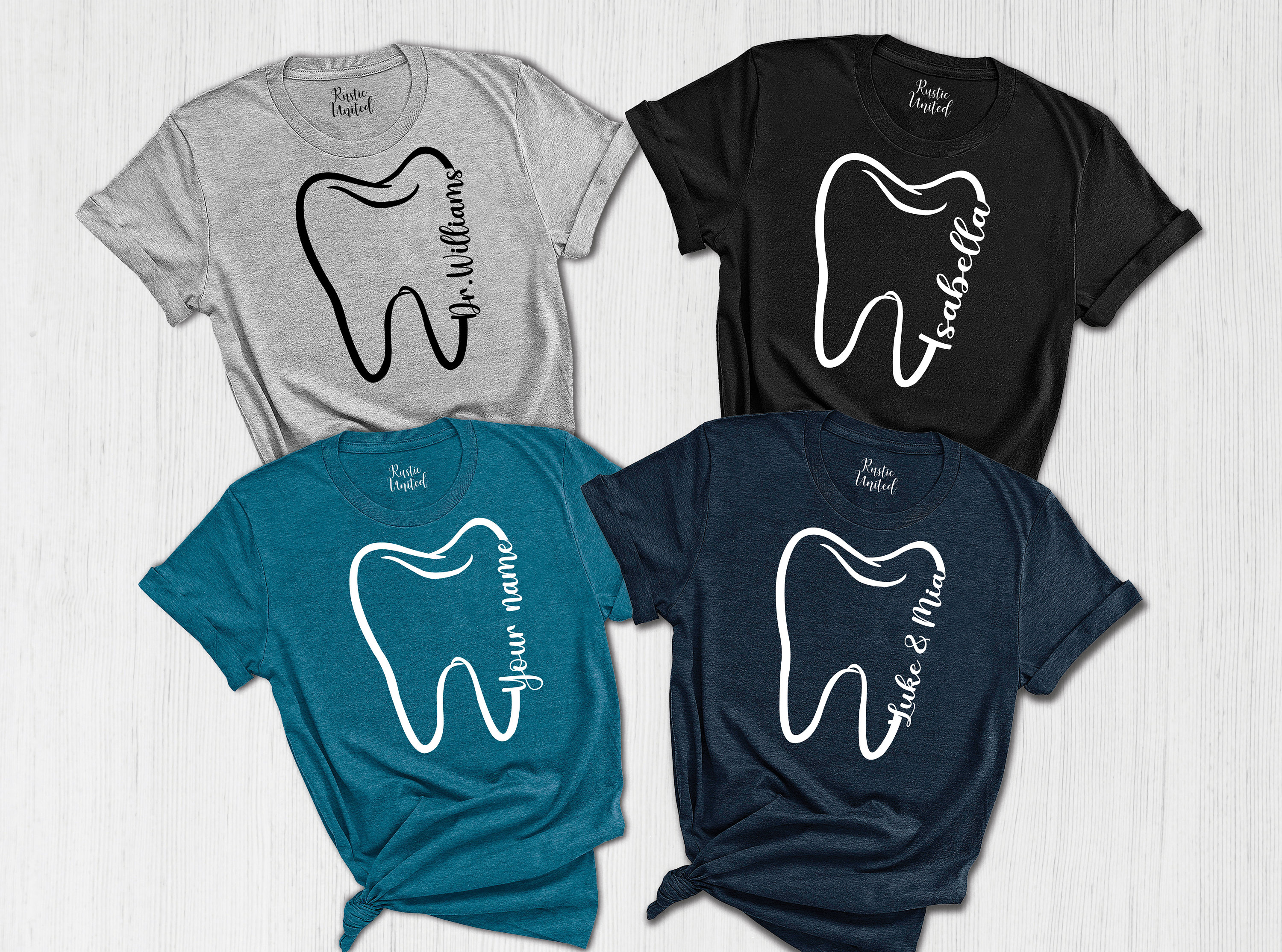 Custom Dental Tee,custom Dentist Shirt,dentist Personalized Shirt ...