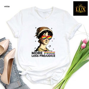 More Pride Less Prejudice,lgbtq Shirt, Jane Austen Shirt, Proud Ally ...