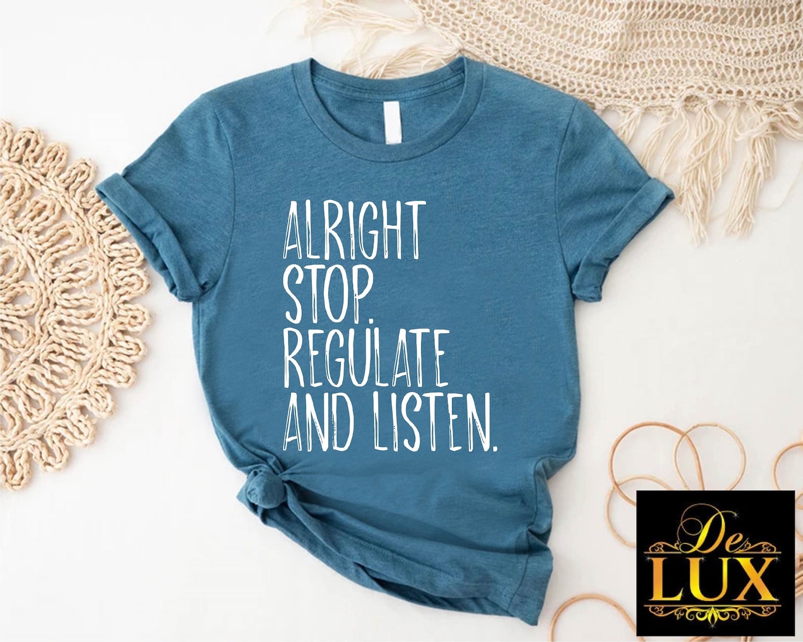 Alright Stop Regulate and Listen, School Counselor Shirt, Teacher Shirt ...