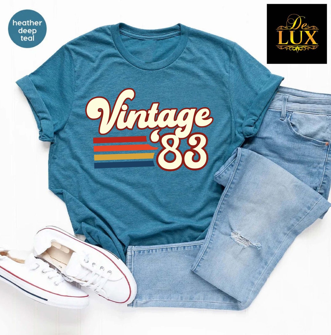 Vintage 83 Tshirt, Retro Birthday Shirt, Custom Birth Year Shirt, 40th ...
