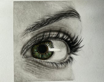 Eye Drawing Eye Print, Fine Art Print, Hyper-realistic Art Drawing of ...