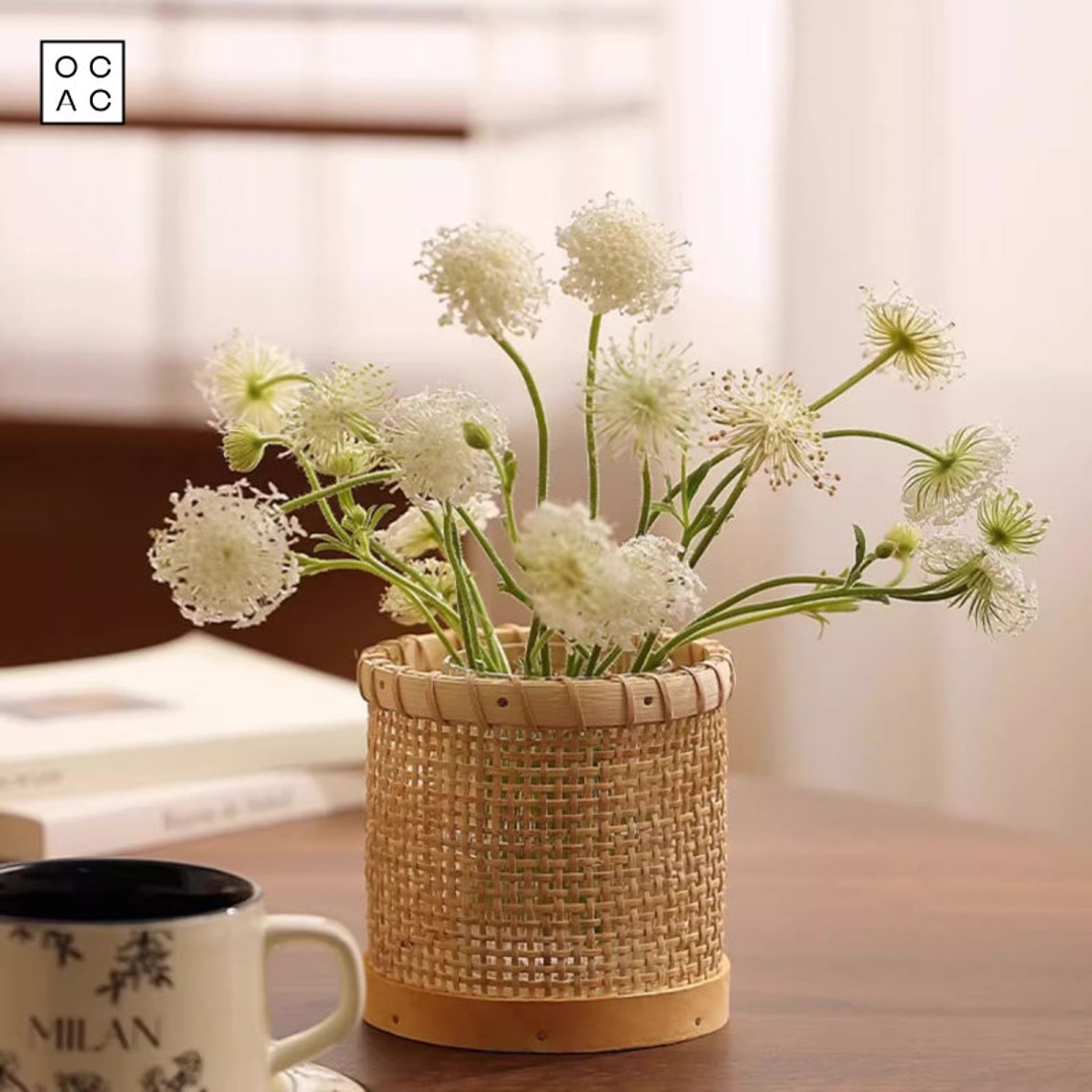 Handmade Bamboo Pen Container, Woven Pencil Holder, Japandi Container ...