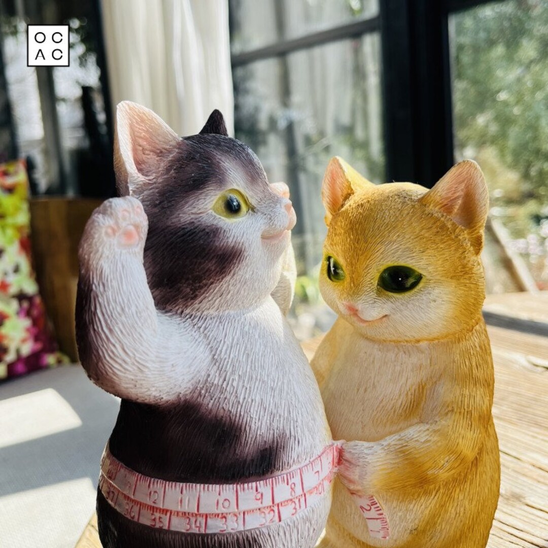 Funny Cat Figurine, Outdoor Cat Sculpture, Animal Statues for Garden ...