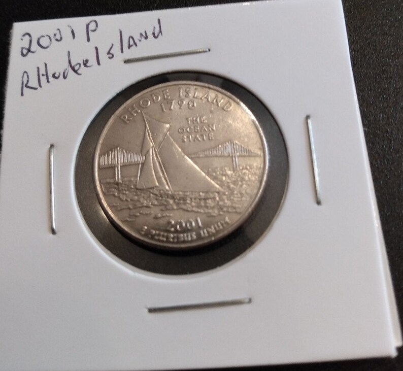 2001 P or 2001 D 25 Cents US State Quarter Rhode Island Coin - Etsy