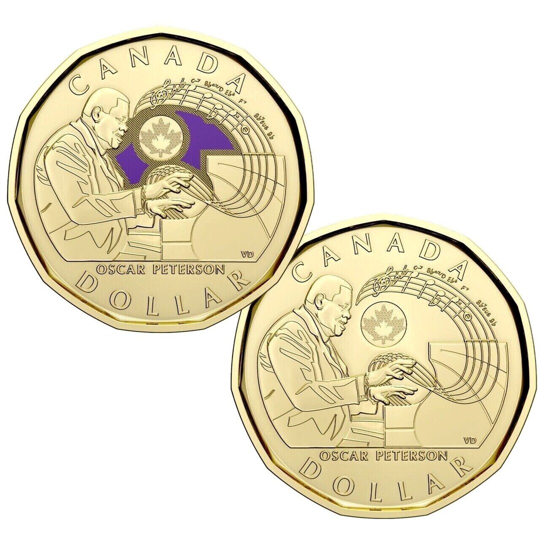 2022 Canadian 1 Dollar Celebrating Oscar Peterson Coloured and Non ...