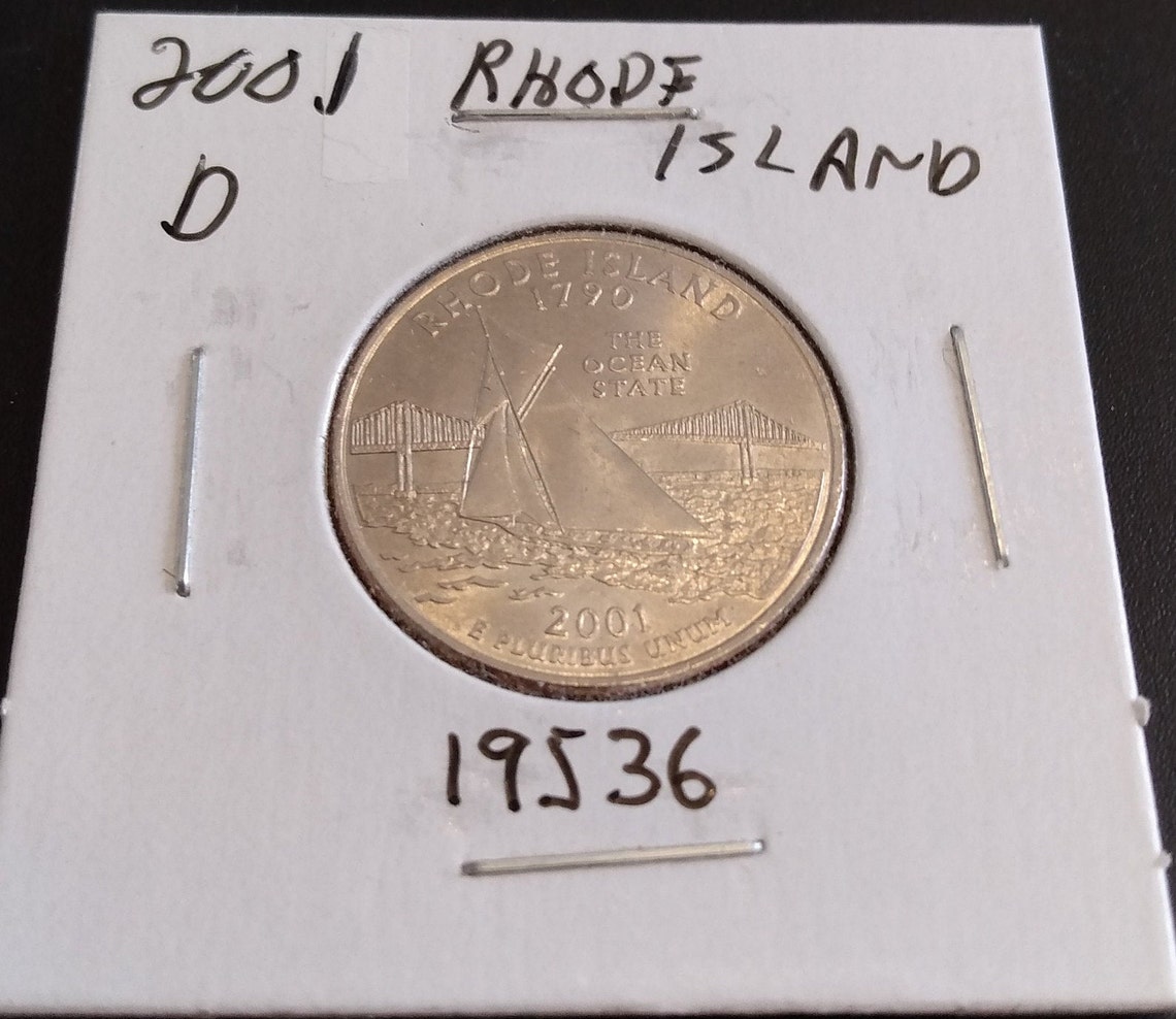 2001 P or 2001 D 25 Cents US State Quarter Rhode Island Coin - Etsy
