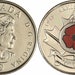 2008 Canadian 25-cent Remembrance Poppy Coloured Quarter Coin Brilliant ...