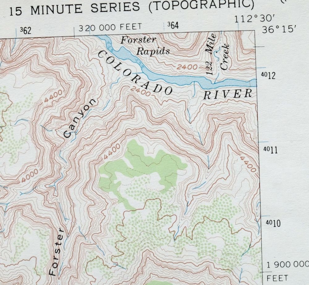 Supai Havasu Canyon Grand Canyon Arizona Vintage Original USGS Topo Map ...