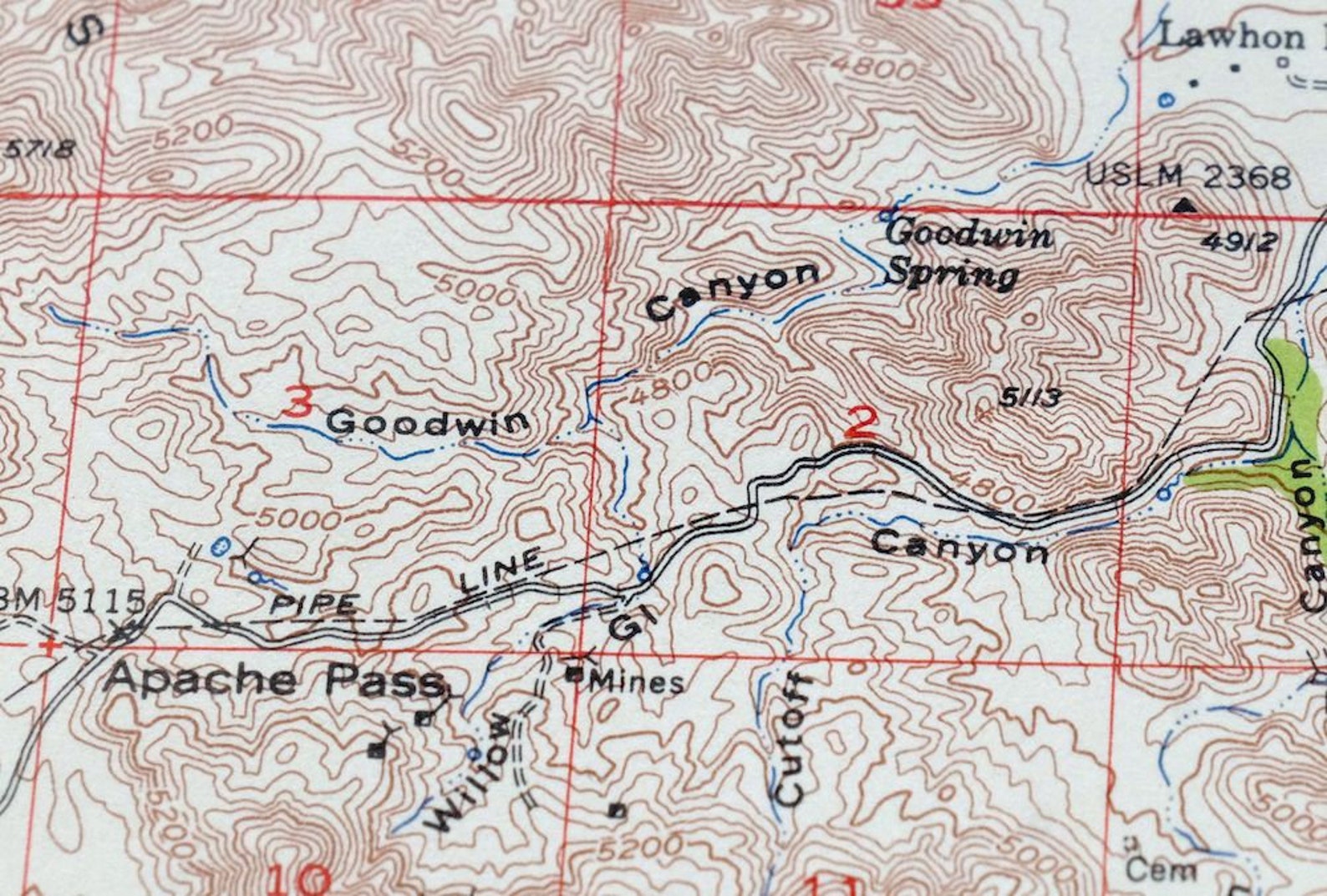 Cochise Head Arizona Vintage USGS Topo Map 1950 Chiricahua - Etsy