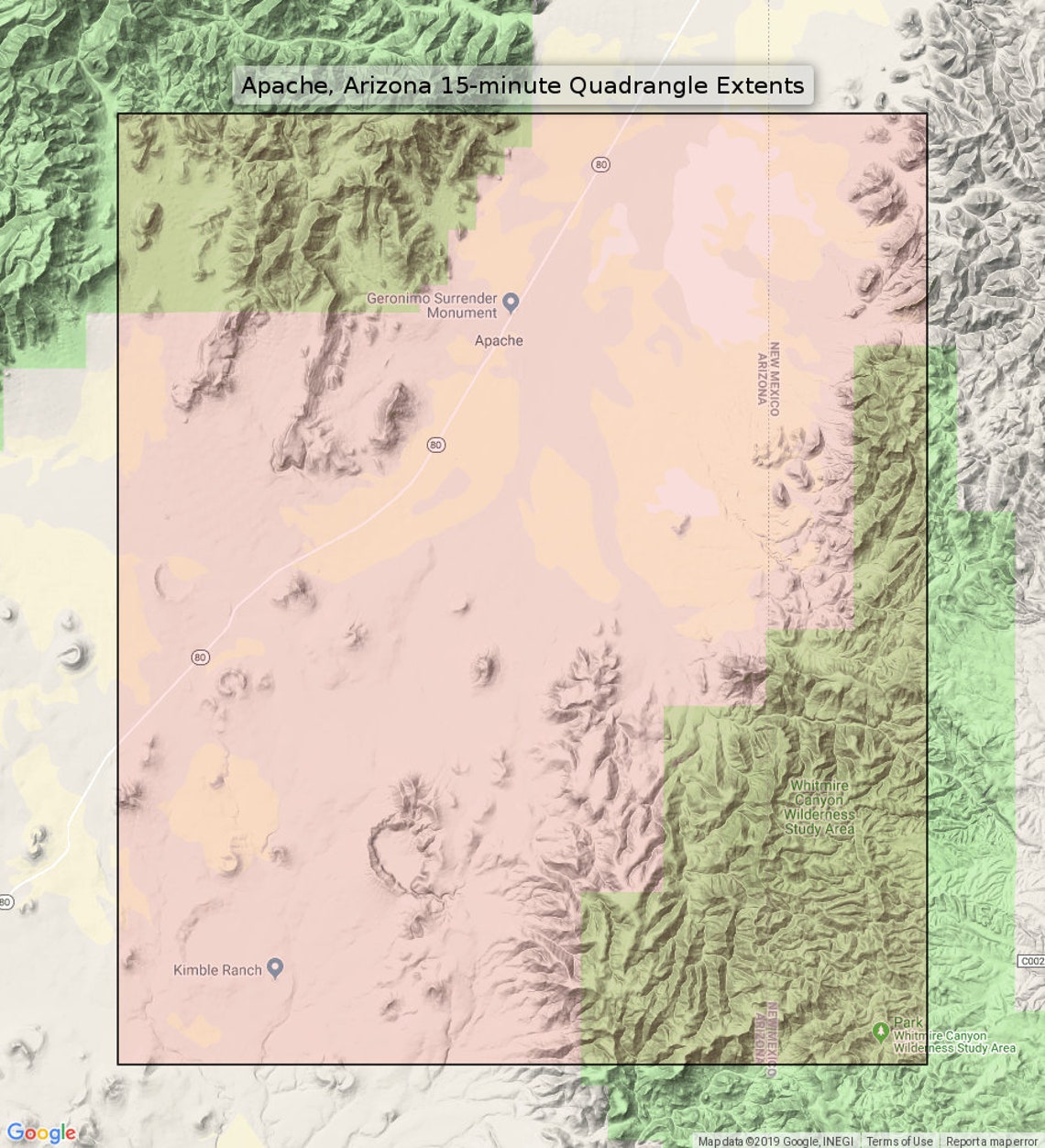 Apache Arizona New Mexico Vintage Original USGS Topo Map 1958 - Etsy
