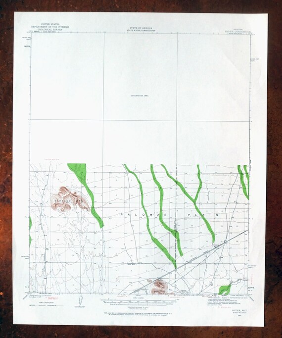 Hyder Baragan Mountain Arizona Vintage Original USGS Topo Map | Etsy