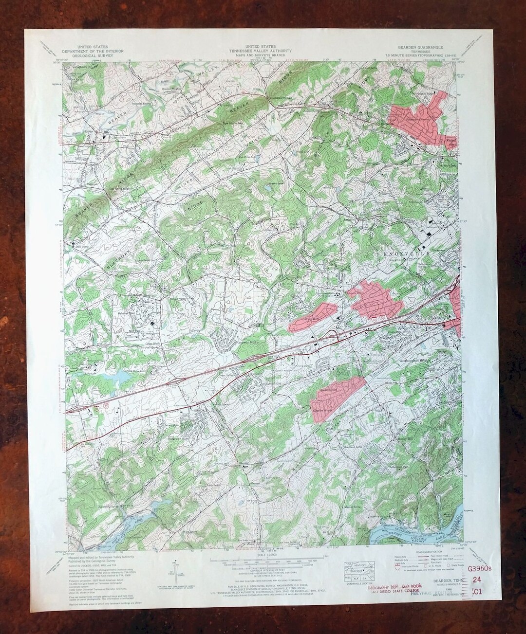 Bearden Cedar Bluff Amherst Tennessee Vintage Original USGS Topo Map ...