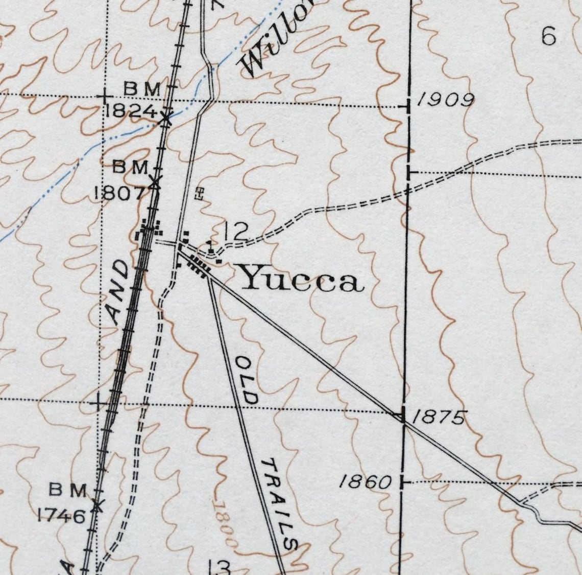 Yucca Black Mountains Sacramento Wash Arizona Vintage Original USGS ...