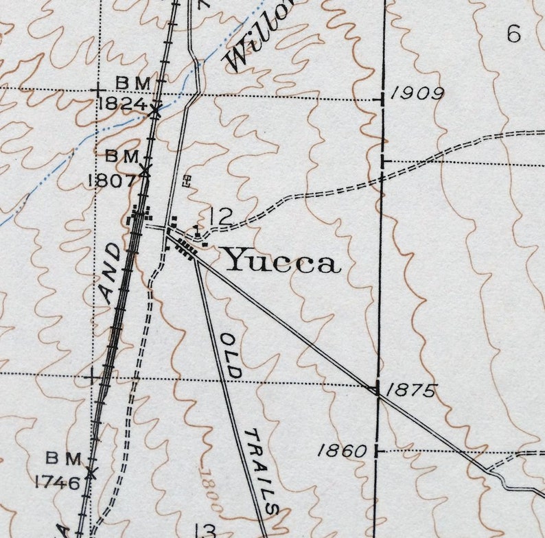 Yucca Black Mountains Sacramento Wash Arizona Vintage Original USGS ...