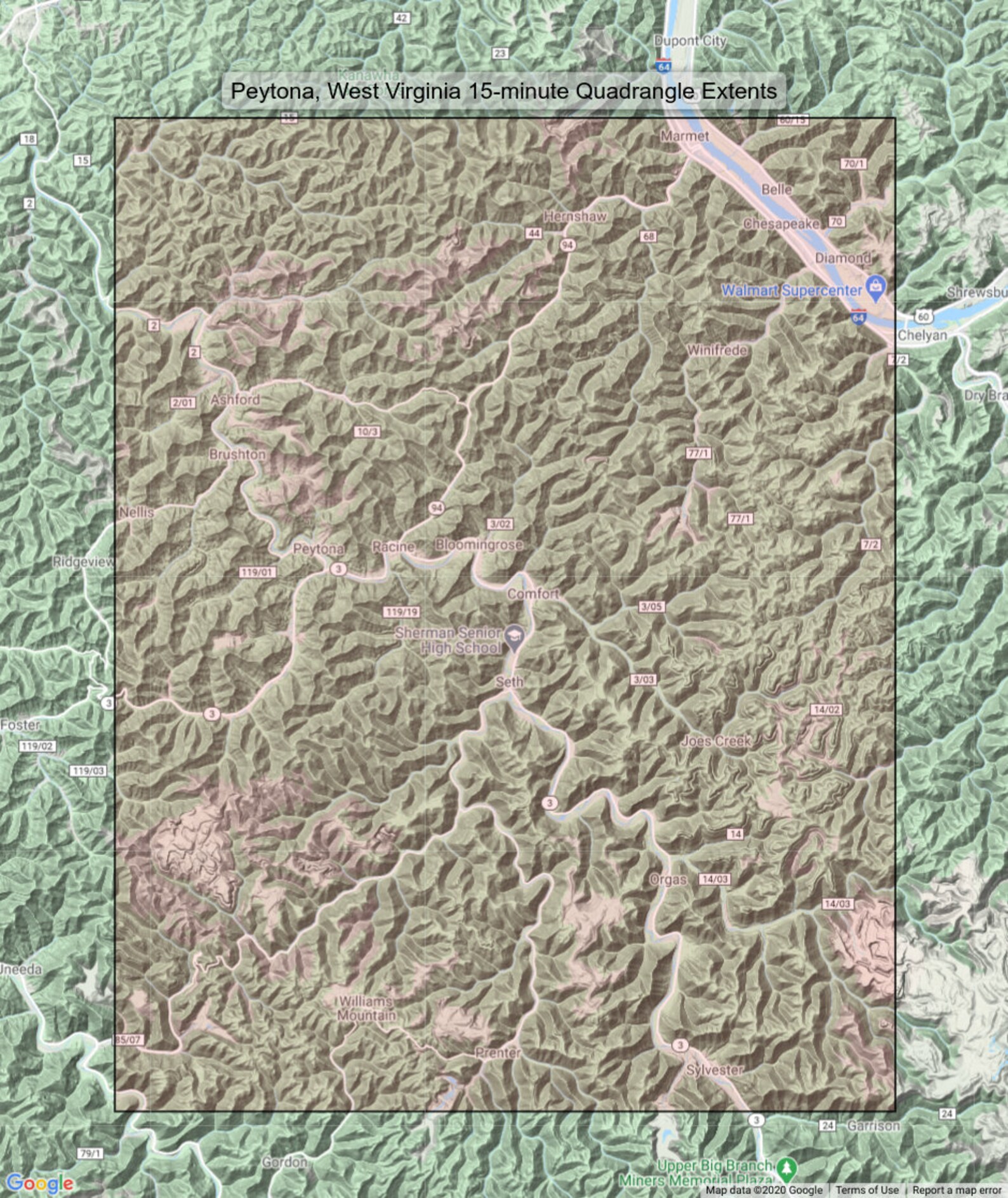 1911 Peytona Marmet West Virginia Histórico Antigüedad Original USGS ...