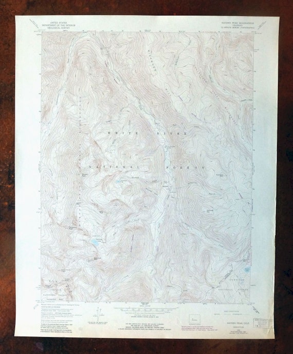 Hayden Peak Colorado Original USGS Topo Map 1987 Collegiate | Etsy