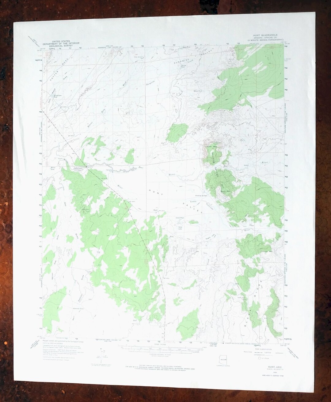 Hunt Arizona Vintage Original USGS Topo Map 1955 15-minute - Etsy