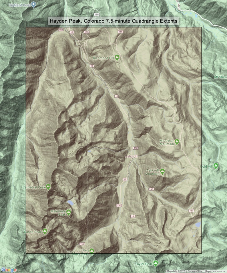 Hayden Peak Colorado Original USGS Topo Map 1987 Collegiate Peaks and ...