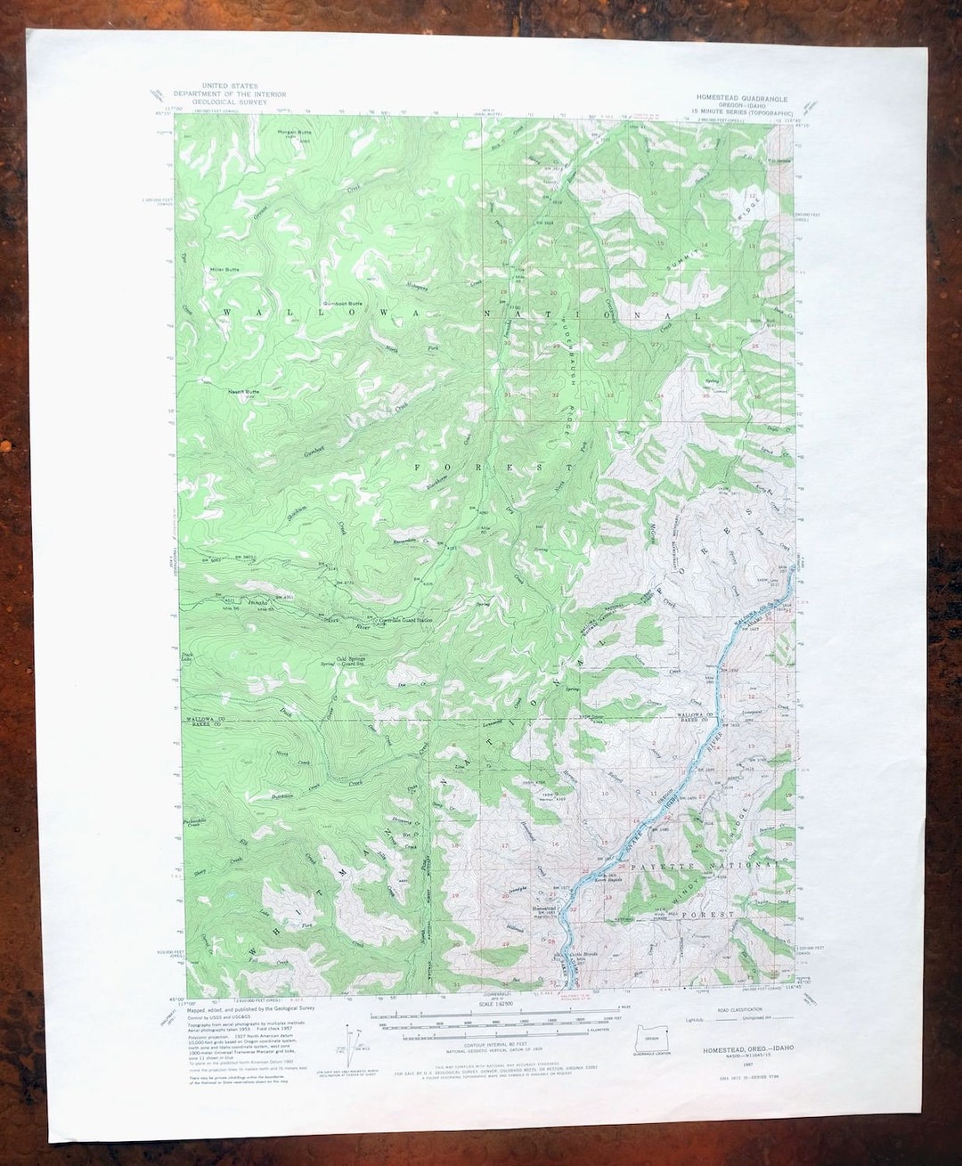 Homestead Snake River Oregon Idaho Vintage Original USGS Topo - Etsy