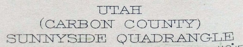 1915 Sunnyside Utah Historical Antique Original USGS Topo Map - Etsy