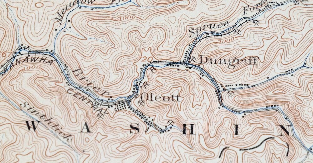 1911 Peytona Marmet West Virginia Histórico Antigüedad Original USGS ...