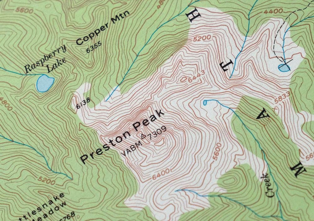 Preston Peak California Oregon Vintage Original USGS Topo Map - Etsy