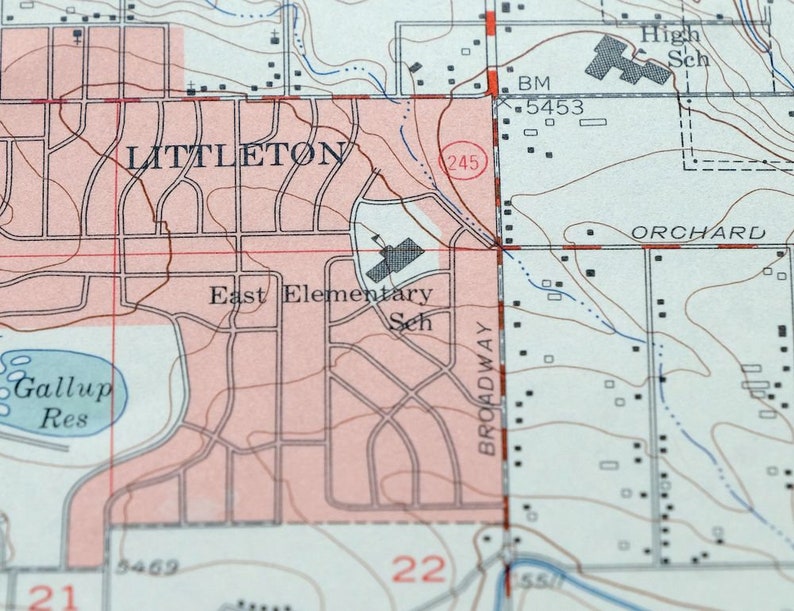 Highlands Ranch Colorado Vintage Original USGS Topo Map 1957 - Etsy
