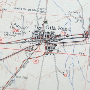Gila Bend Arizona Vintage Original USGS Topo Map 1951 South - Etsy