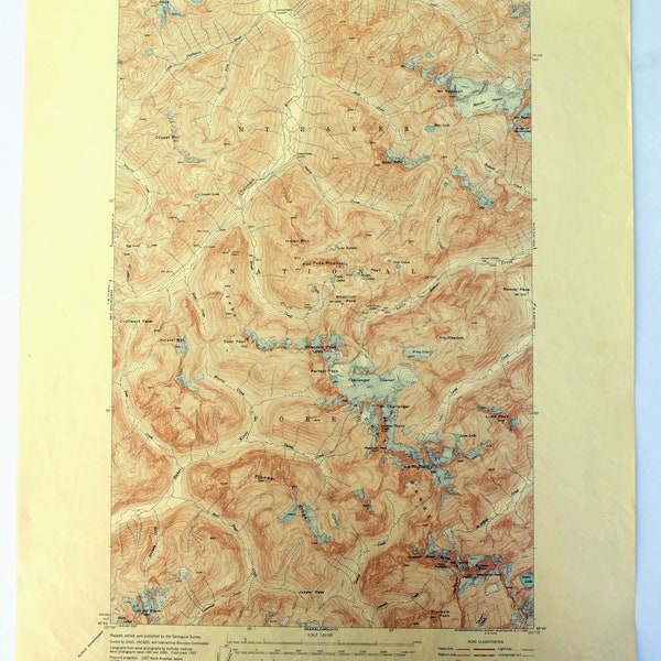 North Cascades National Park Topo Map - Etsy