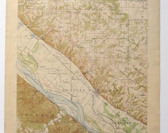 Antique Illinois Map | Etsy