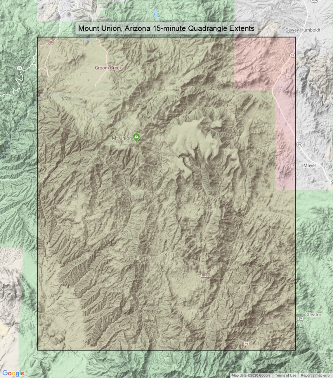 Mount Union Arizona Vintage Original USGS Topo Map 1947 Mayer - Etsy