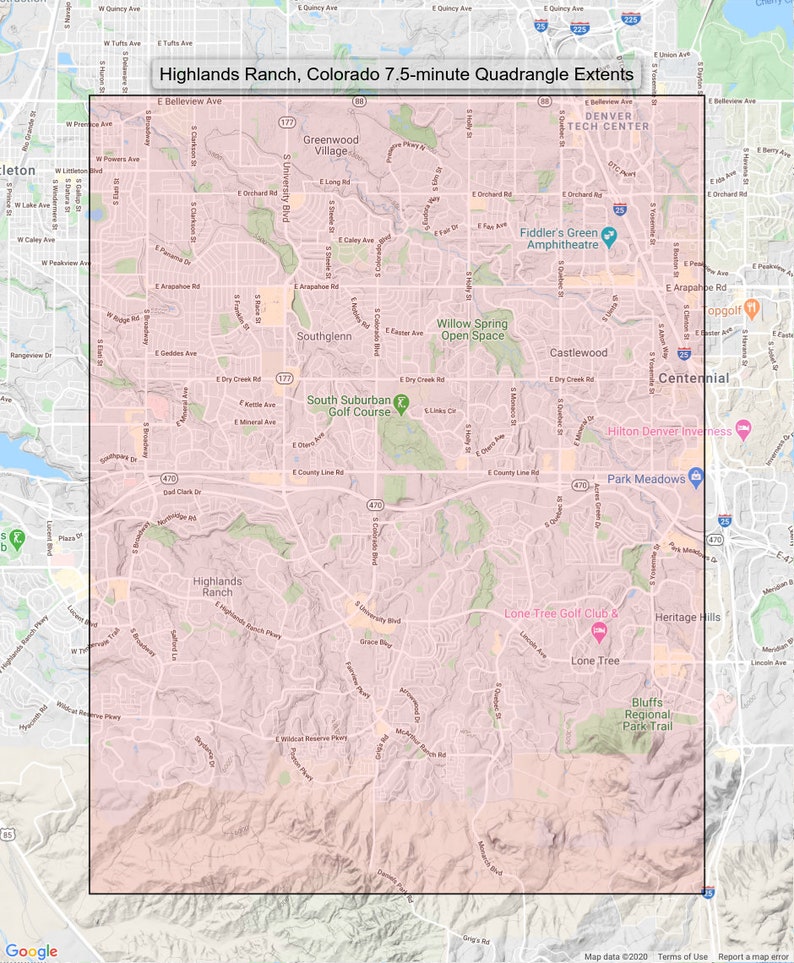Highlands Ranch Colorado Vintage Original USGS Topo Map 1957 - Etsy