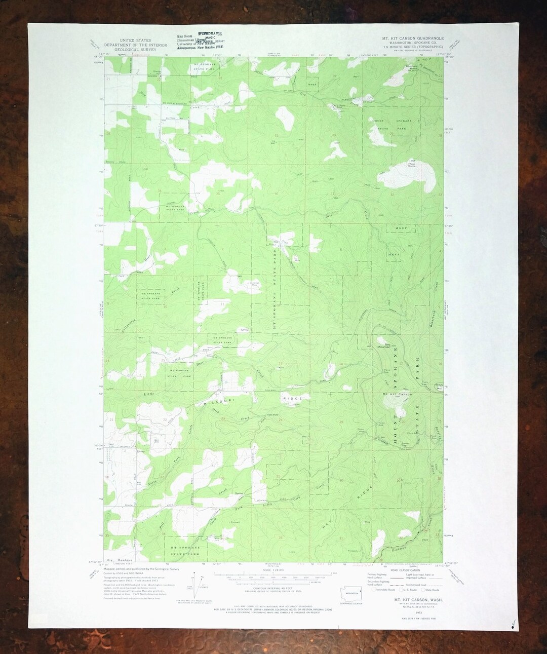 Mount Kit Carson Mount Spokane State Park Washington Vintage - Etsy