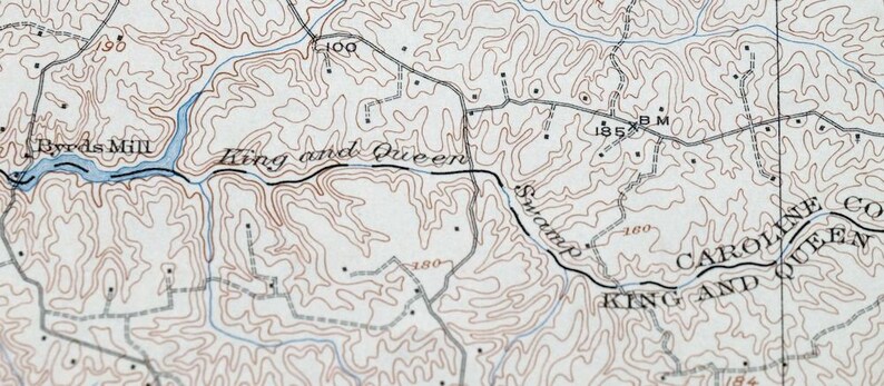 Aylett Virginia Vintage Original USGS War Department Topo Map - Etsy