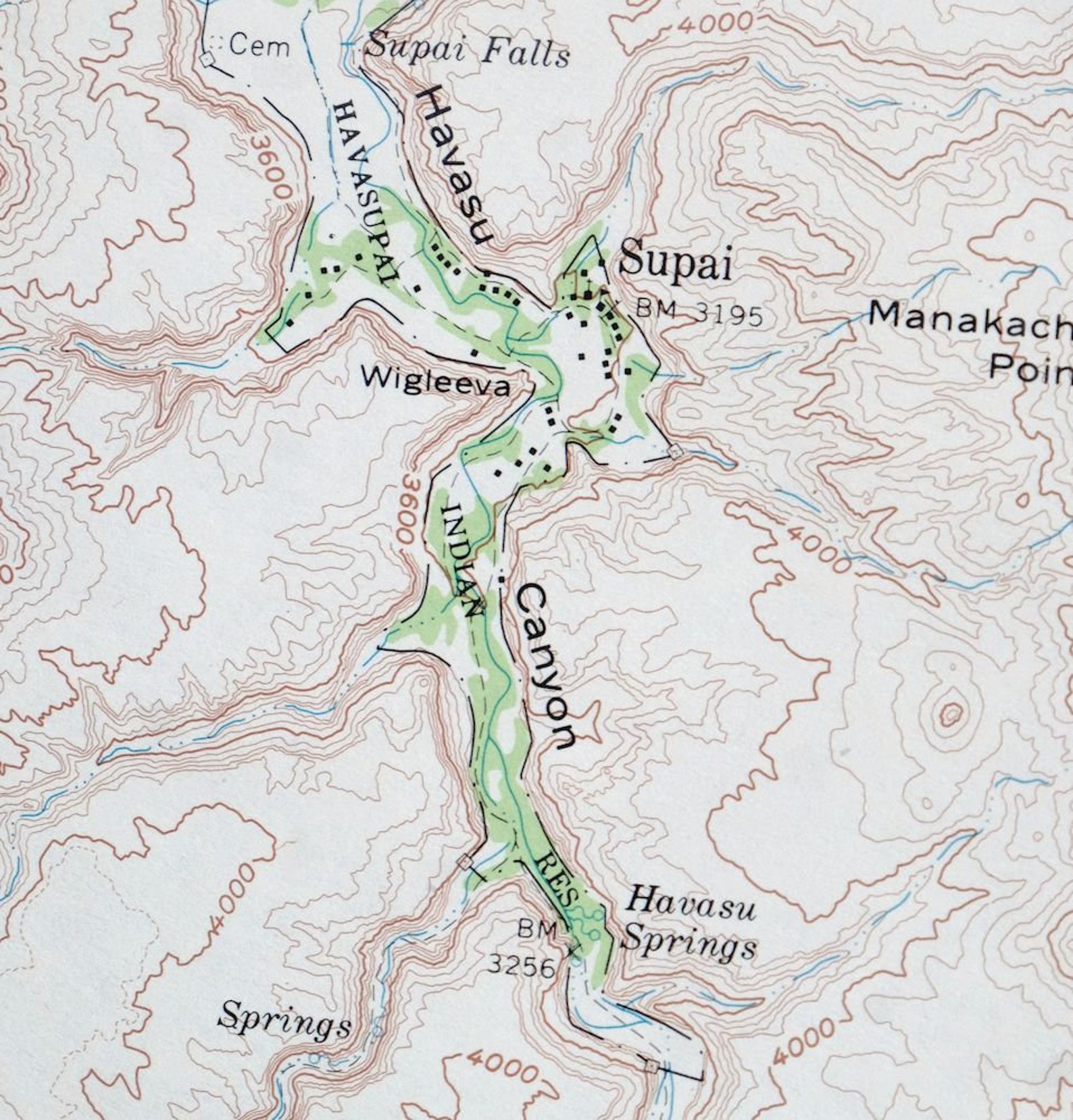 Supai Havasu Canyon Grand Canyon Arizona Vintage Original USGS Topo Map ...
