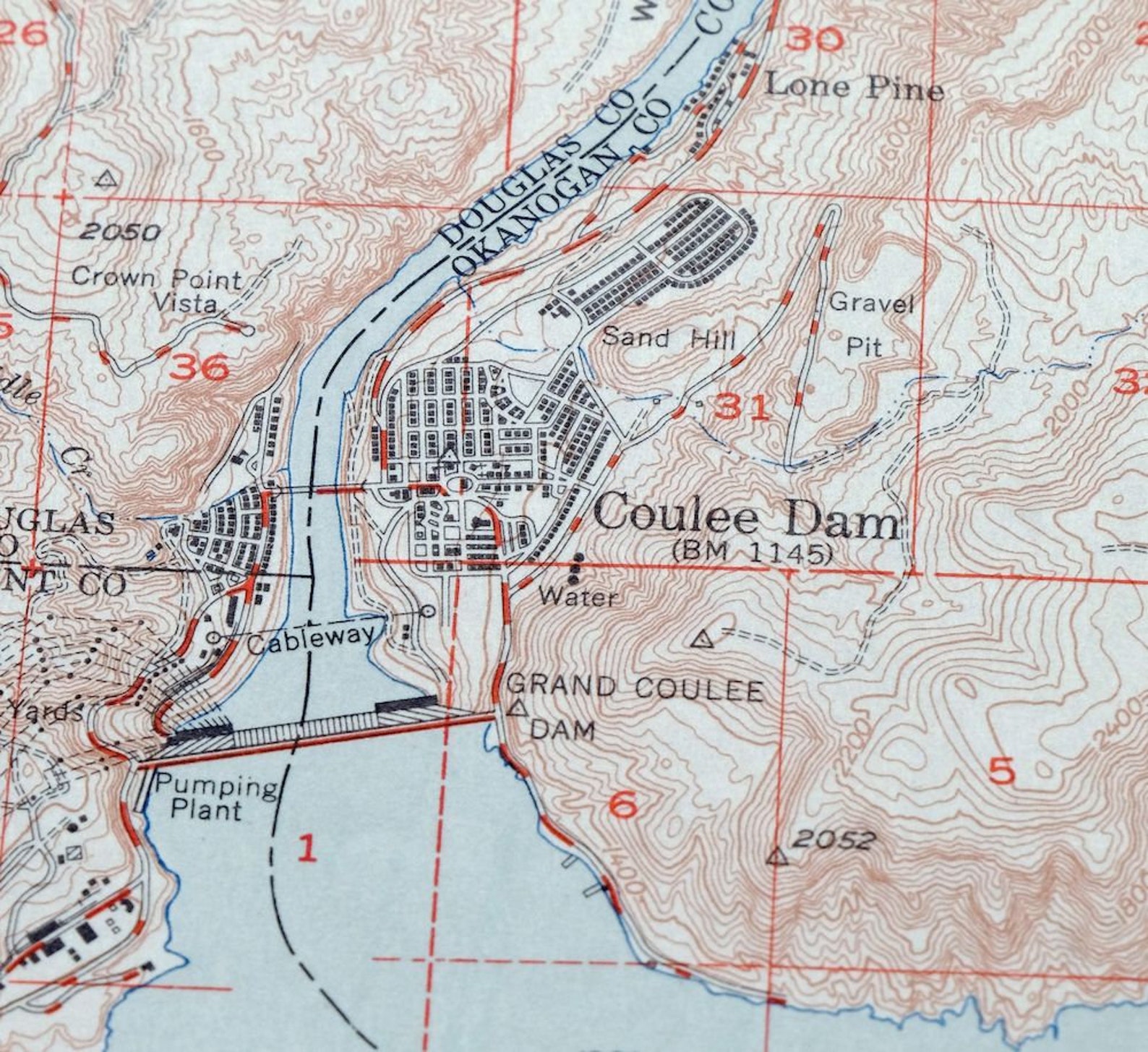 Grand Coulee Dam Washington Vintage Original USGS Army Corp of | Etsy