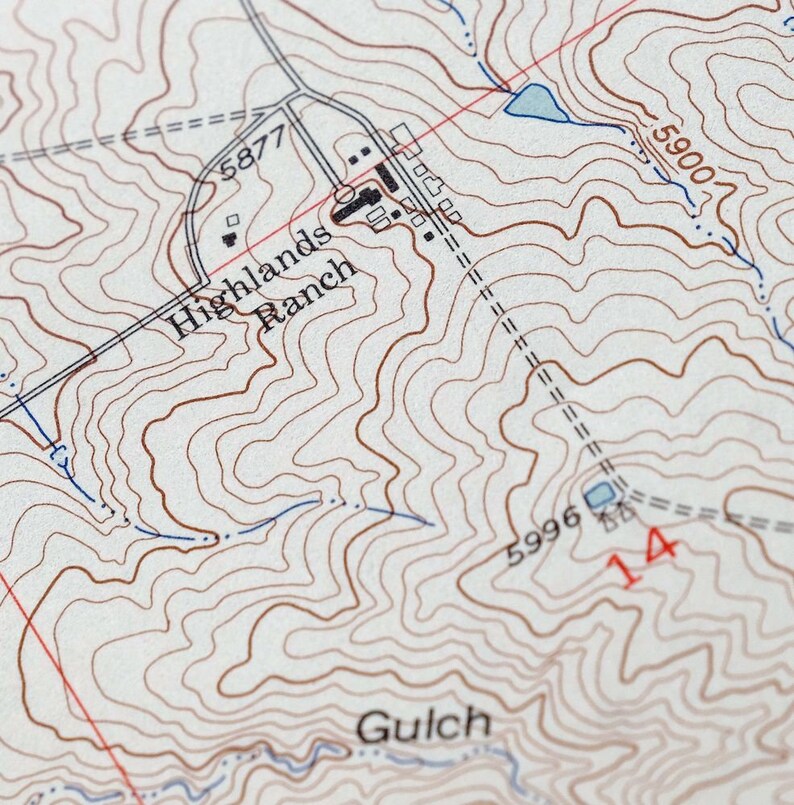 Highlands Ranch Colorado Vintage Original USGS Topo Map 1957 - Etsy