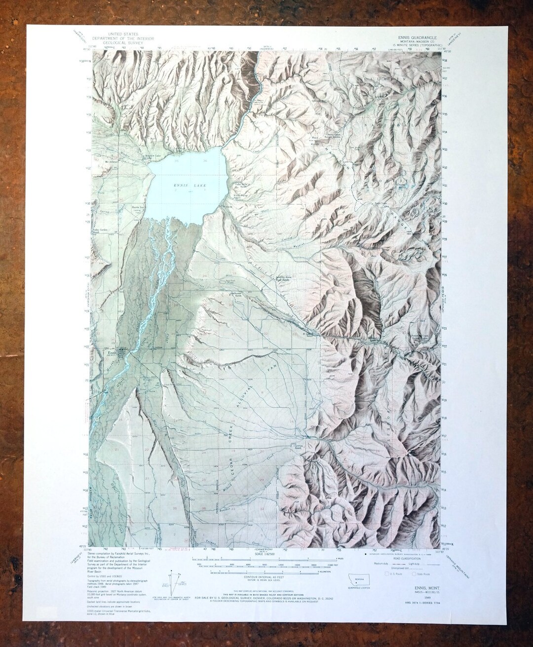 Ennis Madison Range Mcallister Montana Vintage Original USGS - Etsy