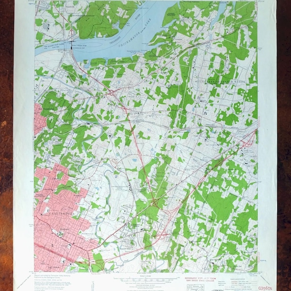 Topographic Map of East Tennessee - Etsy