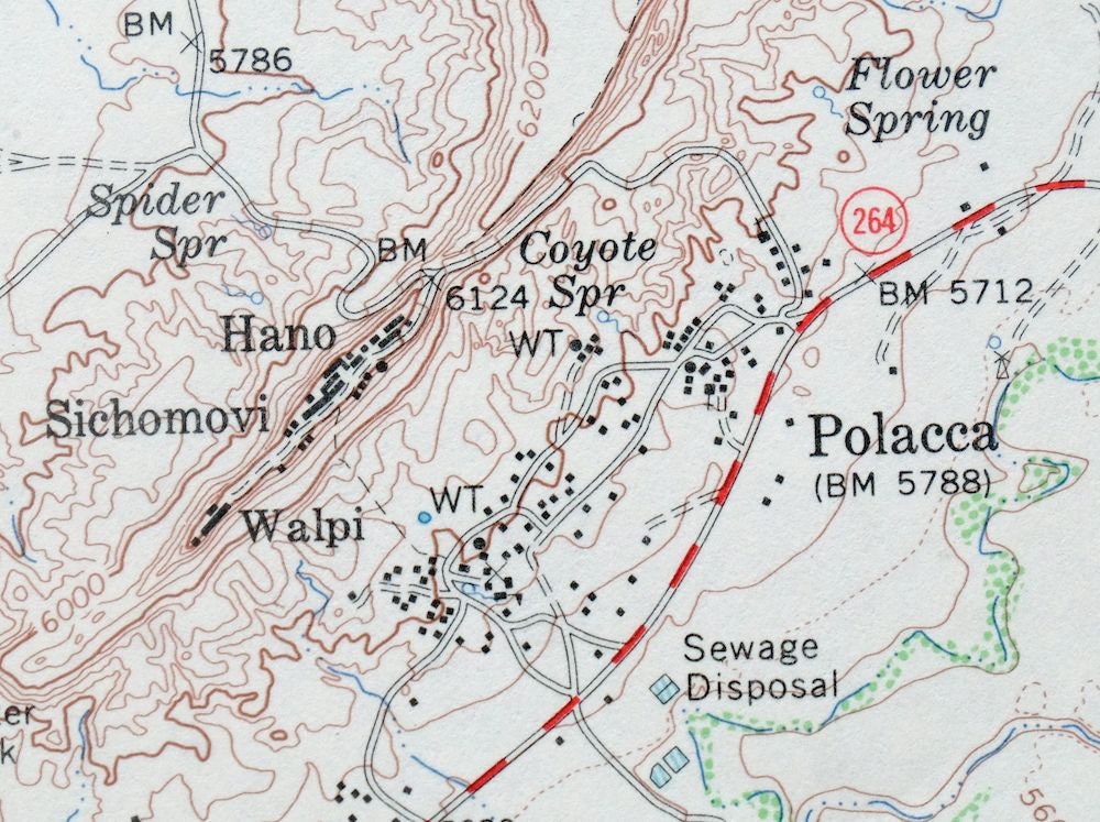 Hopi First Mesa Polacca Arizona Vintage Original USGS Topographic Map ...