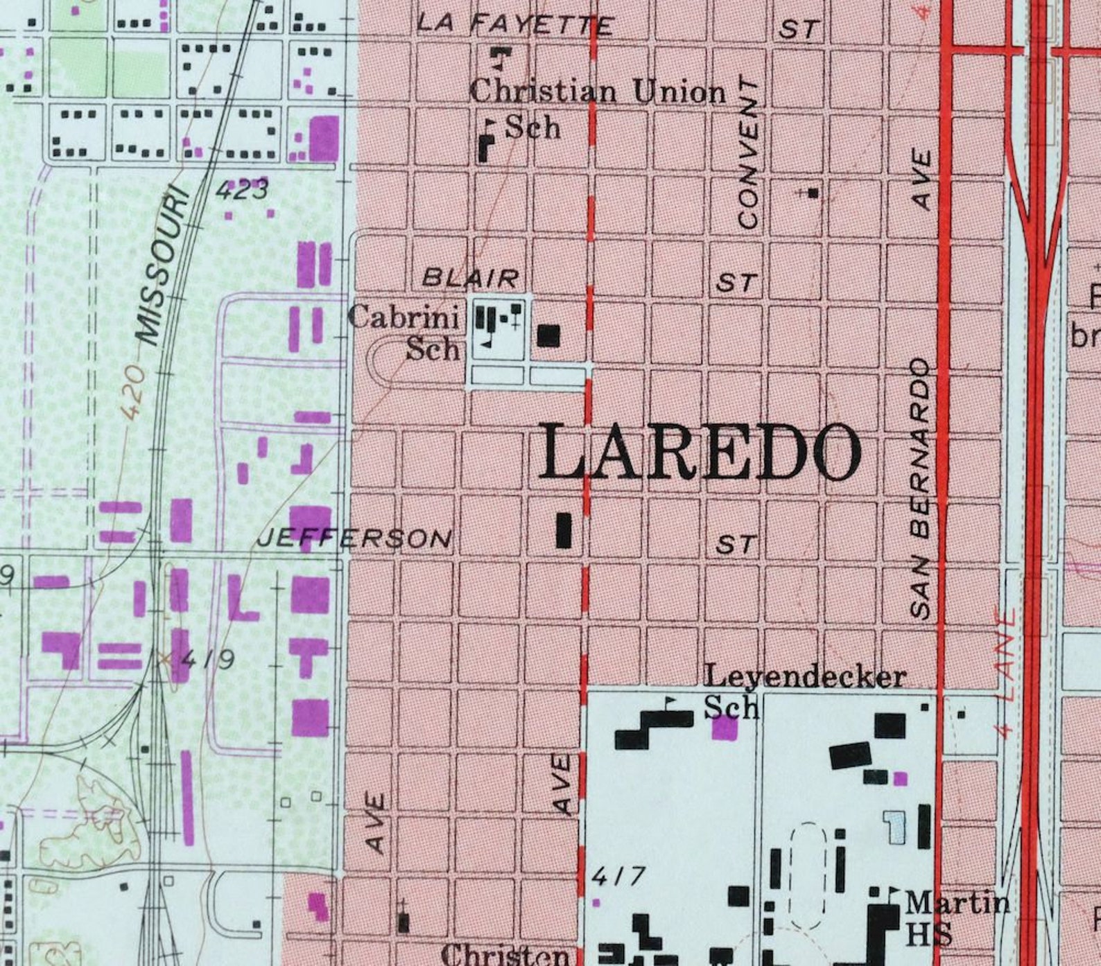 Laredo West Nye Texas Vintage Original USGS Topo Map 1980 - Etsy