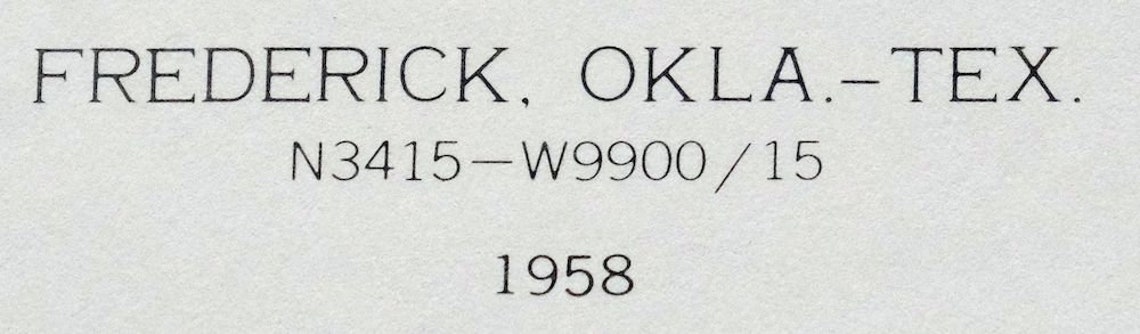 Frederick Oklahoma Texas Vintage Original USGS Topo Map 1958 - Etsy