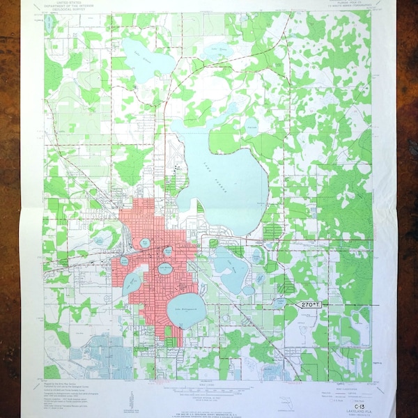 Map of Lakeland Florida - Etsy