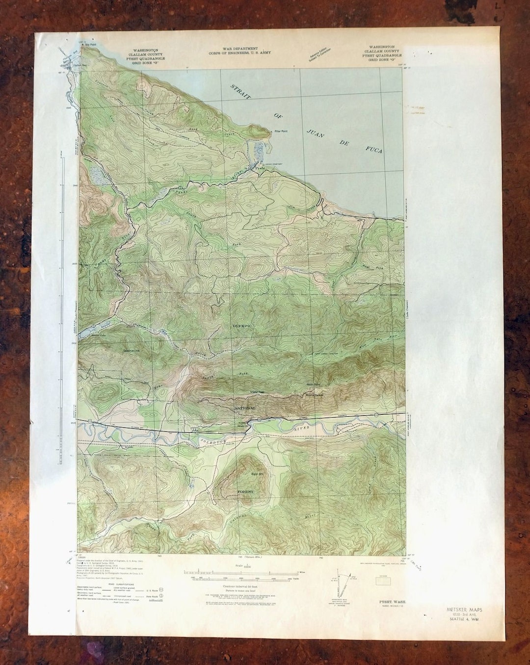 1942 Pysht Sol Duc River Beaver Lake Washington Vintage - Etsy Österreich