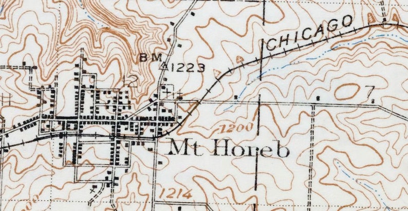 Cross Plains Wisconsin Vintage Original USGS Topo Map 1909 - Etsy