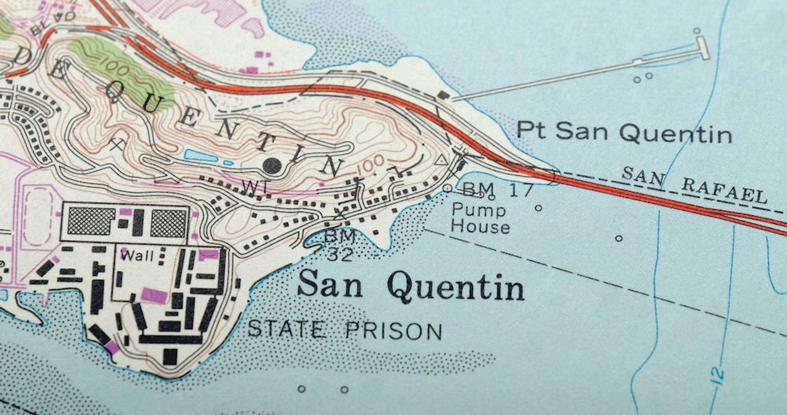 San Quentin California Vintage Original USGS Topo Map 1968 | Etsy